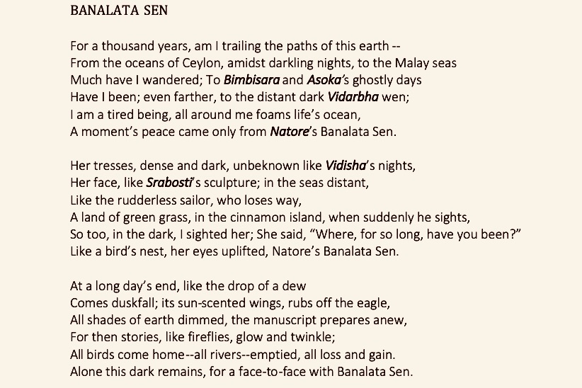 Poetry of Jibonanada Das – Borderless